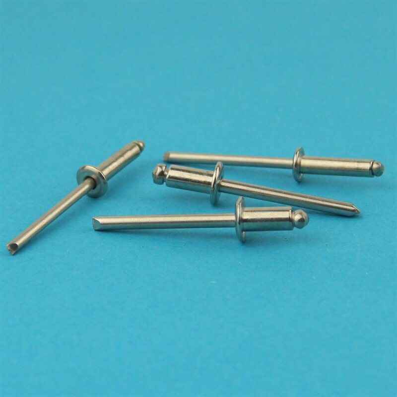 Blindniet 4,0 X 6 mm mit Flachkopf DIN 7337 Edelstahl A2